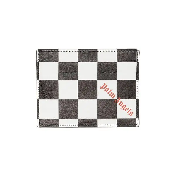 Palm Angels Damier Printed Card Holder /black - White