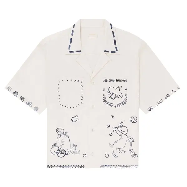 Aimé Leon Dore Lesvos Cropped Camp Shirt - White