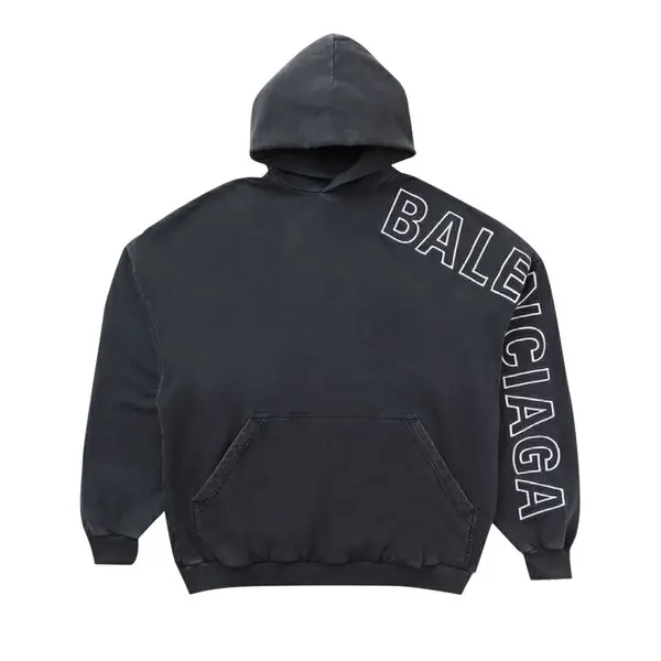Balenciaga Logo Embroidered Oversized Hoodie