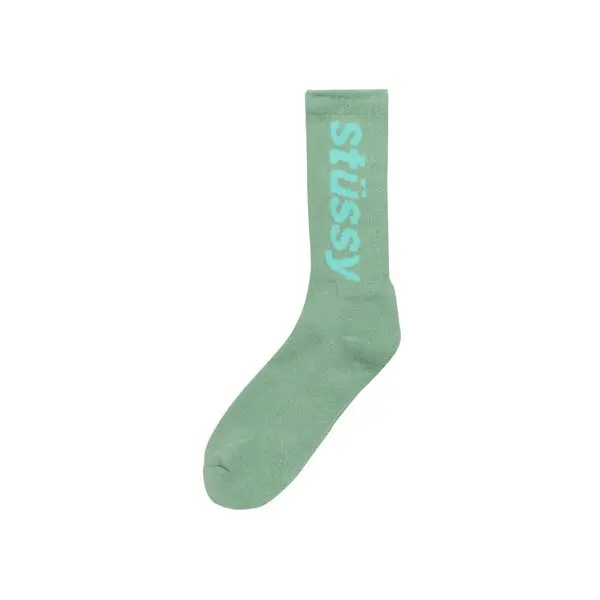 StÜssy Helvetica Crew Socks - Green