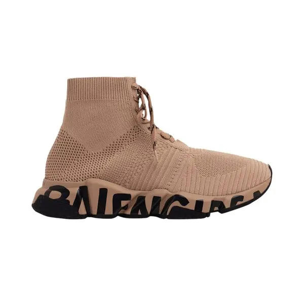 Balenciaga Speed Lace Up Trainer With Midsole Graffiti