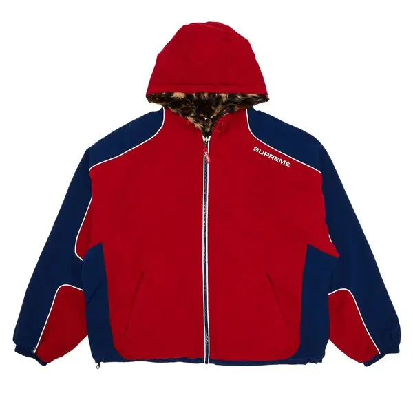 Supreme Faux Fur Reversible Hooded Track Jacket - Red | Editorialist