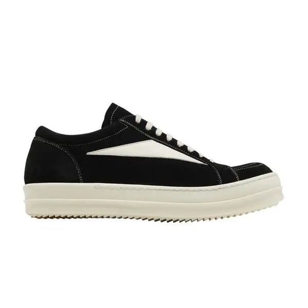 Rick Owens Edfu Suede Leather Vintage Low Sneakers - Black