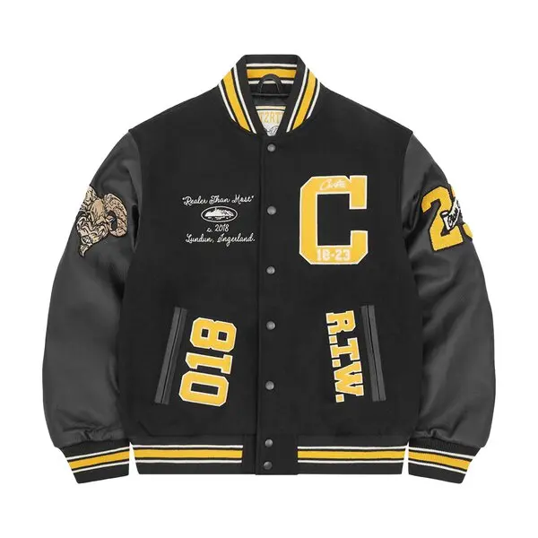 Corteiz Varsity Jacket - Black | Editorialist