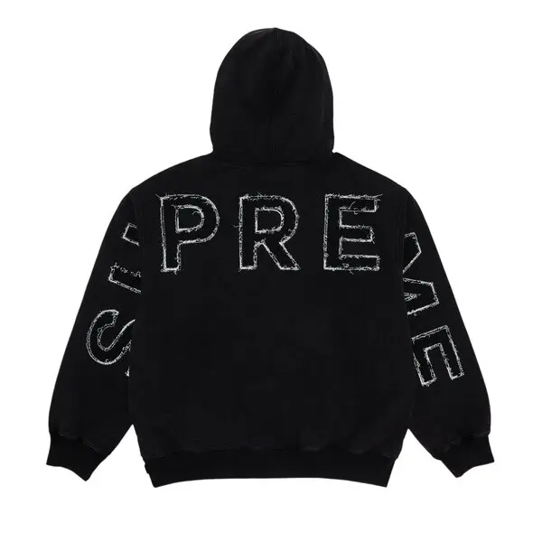 Supreme Frayed Hooded Sweatshirt - Black