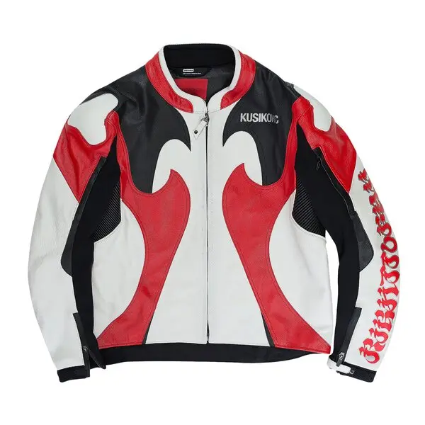 KUSIKOHC Spidi Burn Rider Leather Jacket - Red