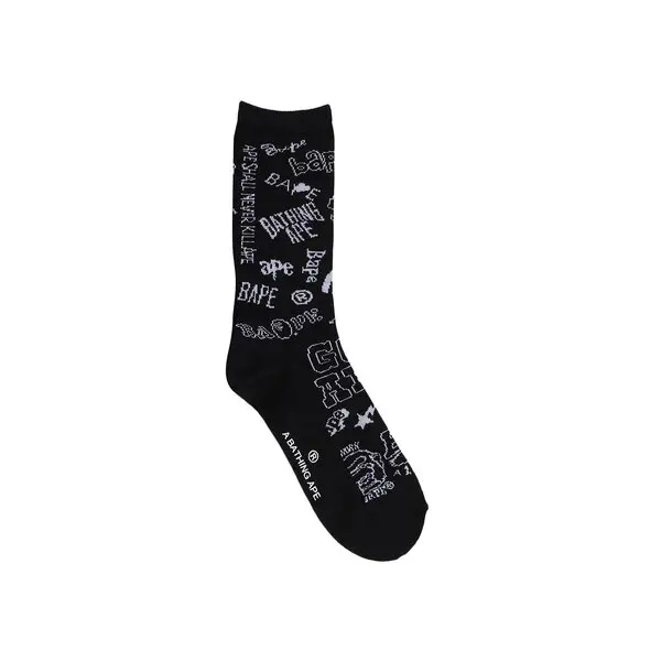 BAPE Patterned Socks - Black