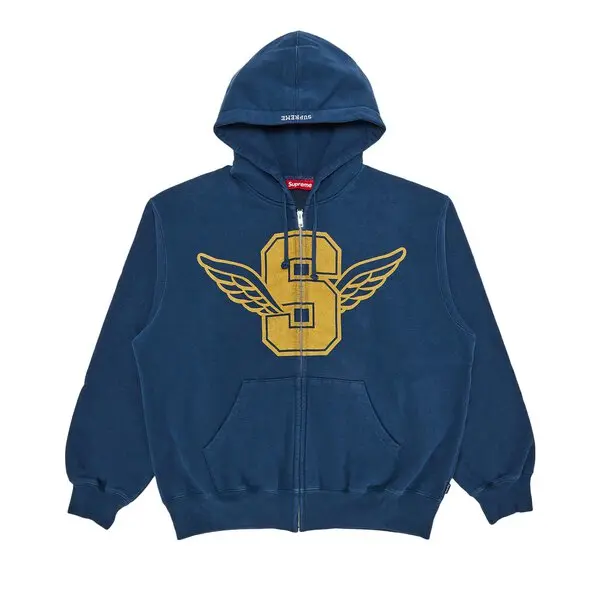 Supreme Wings Zip Up Hooded Sweatshirt - Blue
