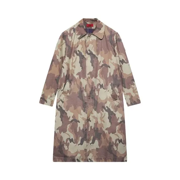 424 Reversible Camouflage Print Trench Coat
