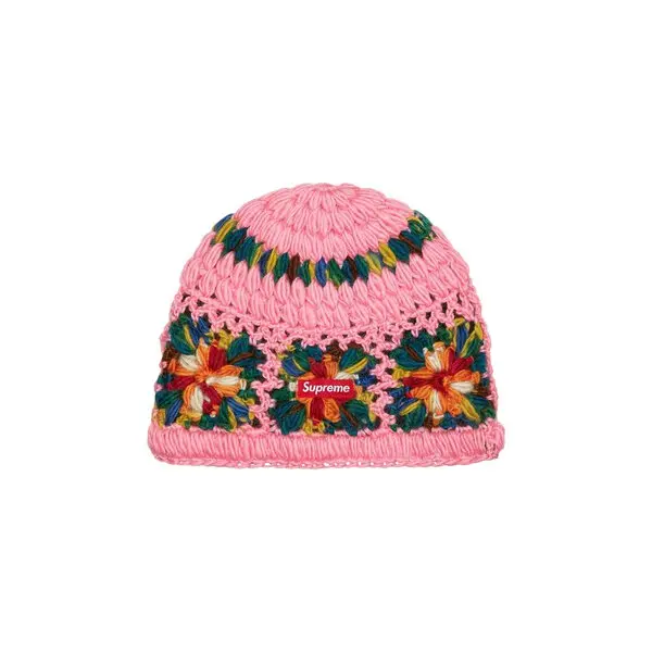Supreme Crochet Beanie - Pink