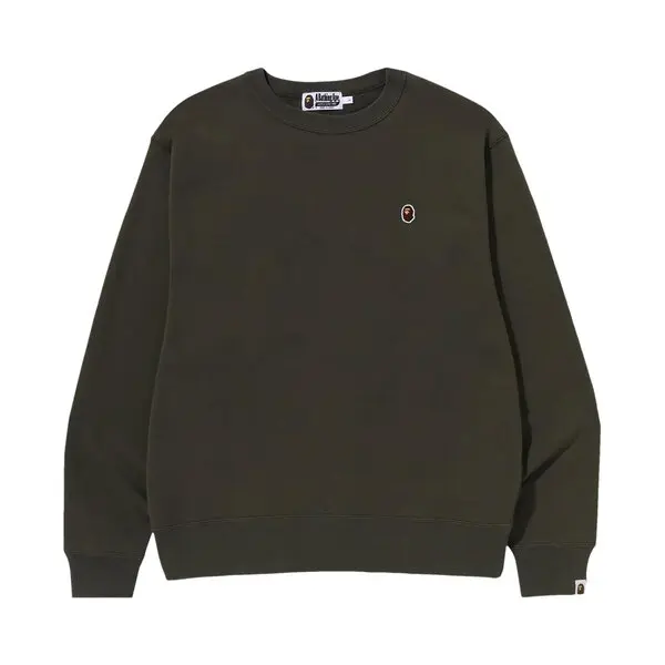 A BATHING APE Ape Head Relaxed Fit Crewneck - Green