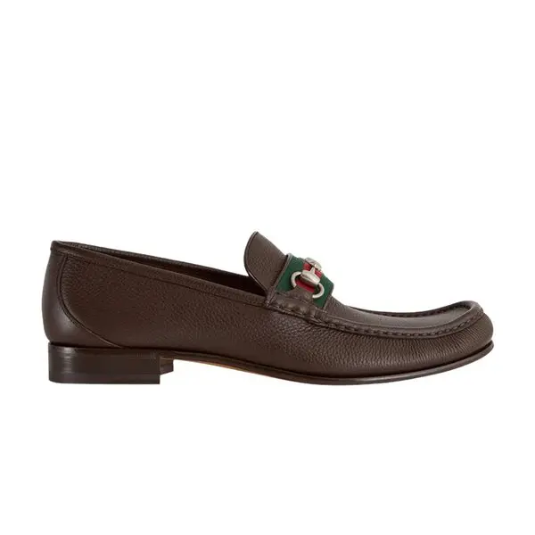 Gucci Web Stripe Horsebit Loafer - Brown