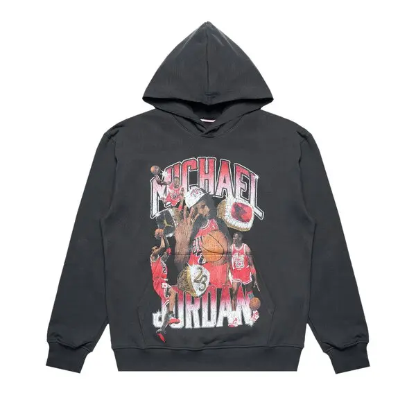 JORDAN Flight Fleece Graphic Pullover Hoodie - Black
