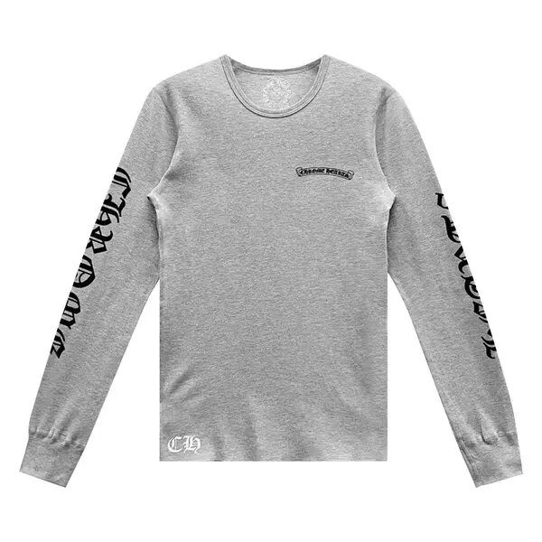 Chrome Hearts Scroll Logo Long-sleeve Thermal T-shirt - Grey