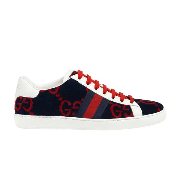 Gucci Ace Gg Terry Cloth Sneakers - Blue