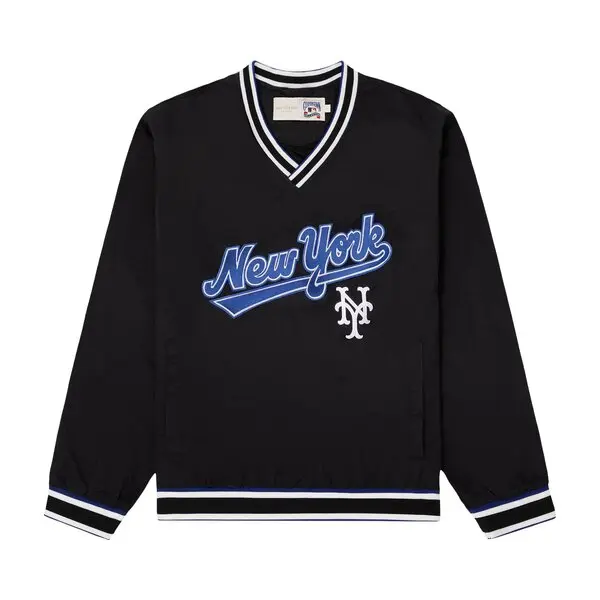 Aimé Leon Dore X New York Mets Nylon V-neck Pullover - Black