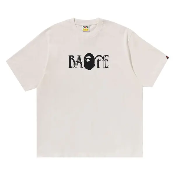 A BATHING APE Screen Print Relaxed Fit Tee - Cream