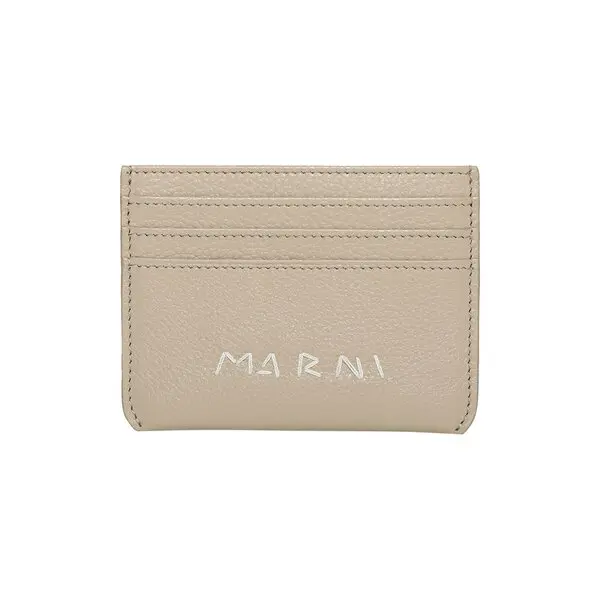 Marni Logo Detail Card Case 'winter Wheat - White