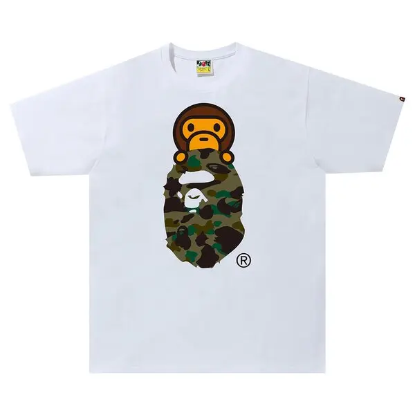 A BATHING APE 1st Camo Milo On Ape Head Tee - White
