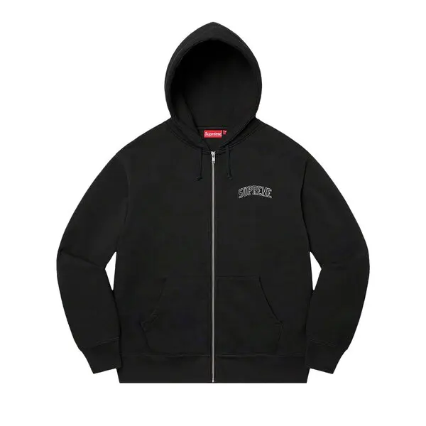 Supreme Zip Up Hooded Sweatshirt - Black