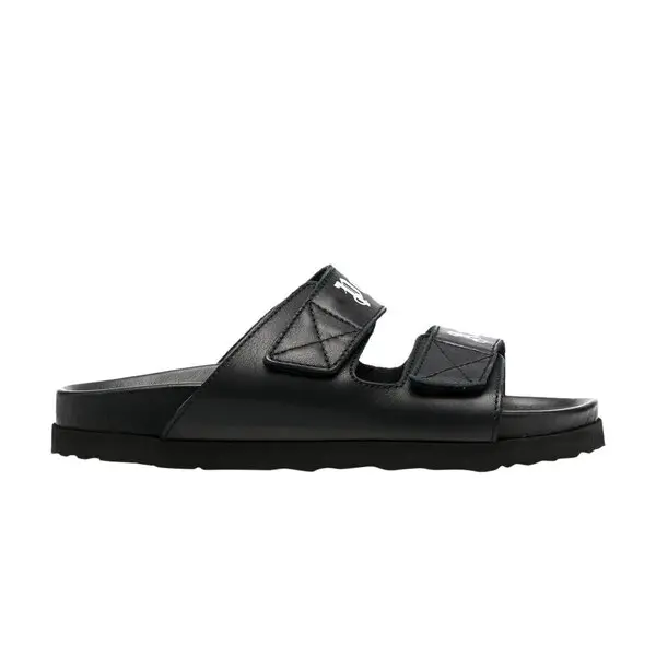 Palm Angels Logo Print Sandals - Black