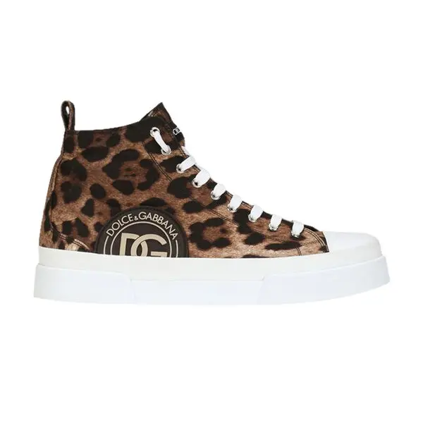 Dolce & Gabbana Portofino Mid Leopard Sneakers