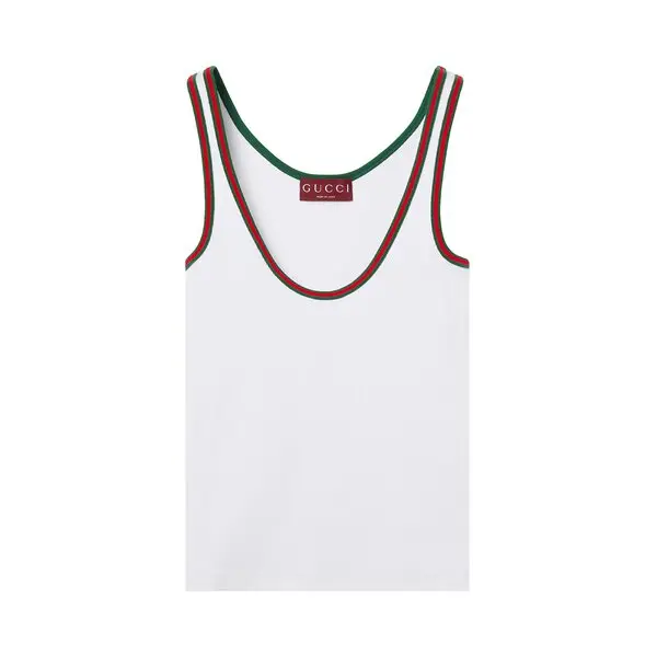 Gucci Web Tank Top - White