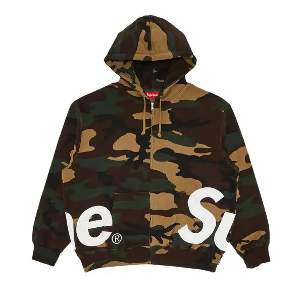 Supreme Big Logo Zip Up Hooded Sweatshirt