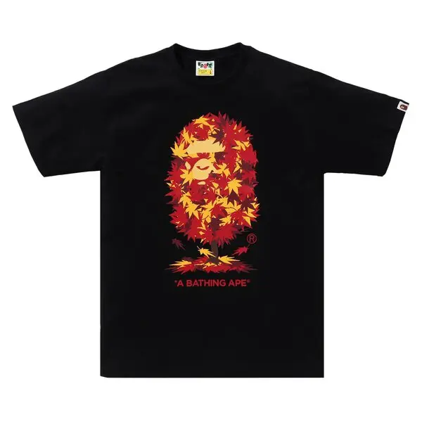 A BATHING APE Japan Autumn Ape Head Tee - Black