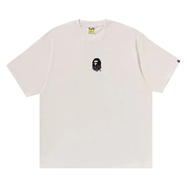 A BATHING APE Ape Head Relaxed Fit Tee - Cream