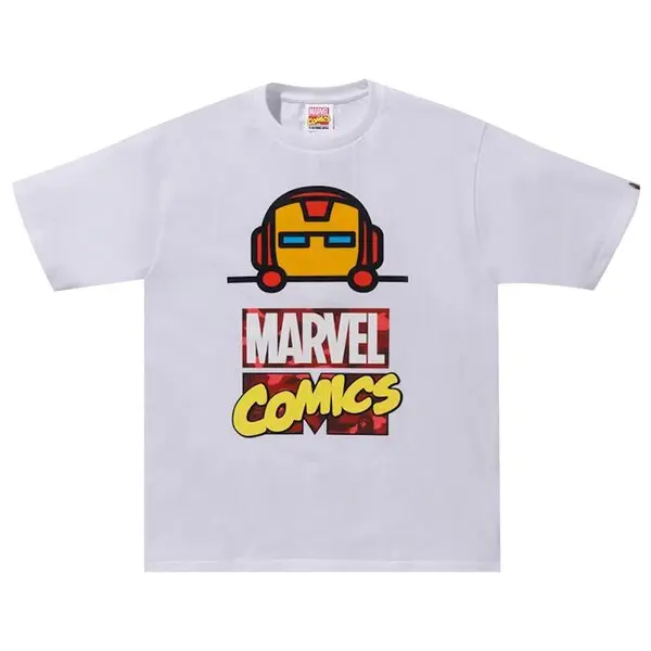 A BATHING APE X Marvel Comics Iron Tee - White