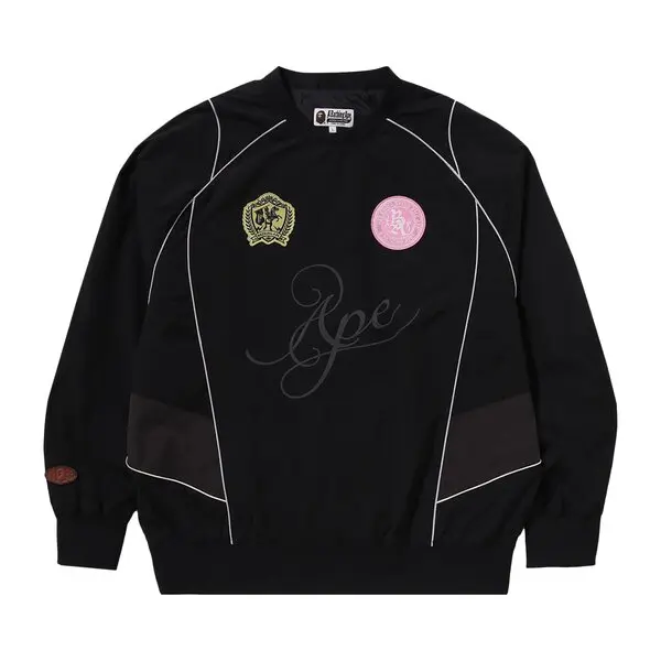 A BATHING APE Multi Logo Relaxed Fit Pullover - Black