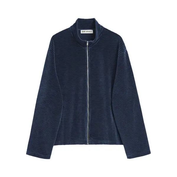Our Legacy Shrunken Full Zip Polo - Blue | Editorialist