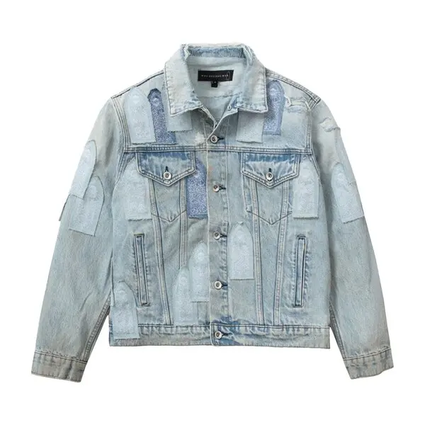 WHO DECIDES WAR Patched Denim Trucker Jacket - Blue