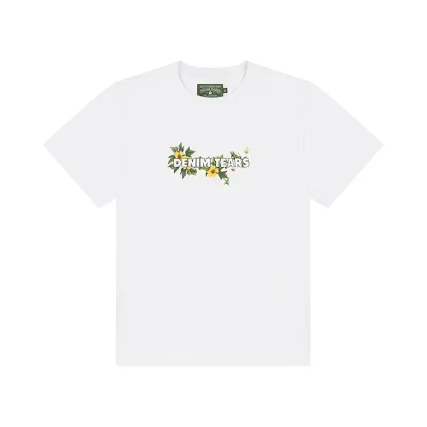 DENIM TEARS Cotton Floral Logo Tee - White