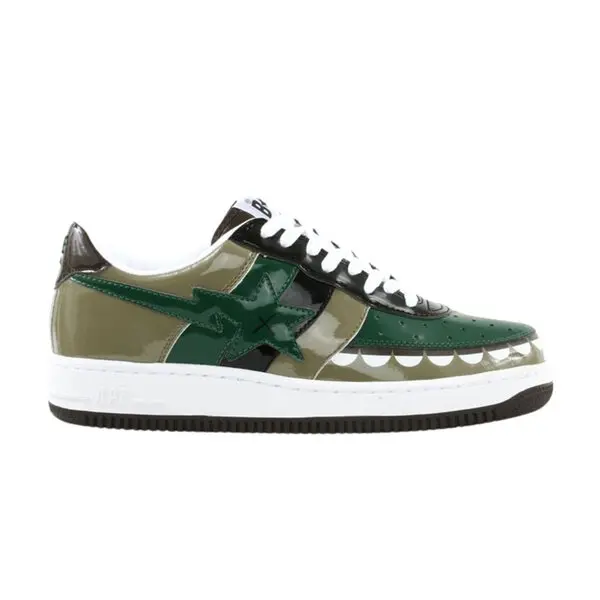 A BATHING APE Kaws X Bapesta Fs-029 Low Chompers Sneakers - Green