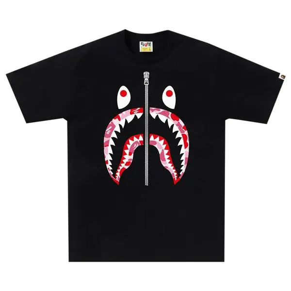 A BATHING APE Abc Camo Shark Tee - Black