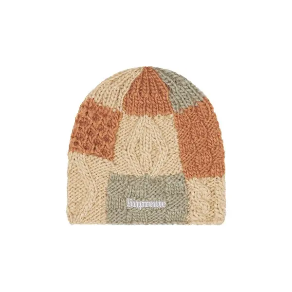 Supreme Block Knit Beanie - Tan