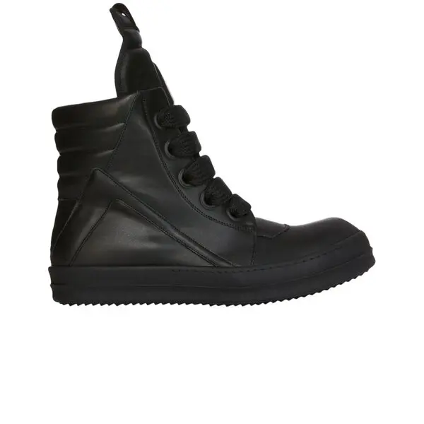 Rick Owens Lido Jumbo Laced Geobasket High Sneakers - Black
