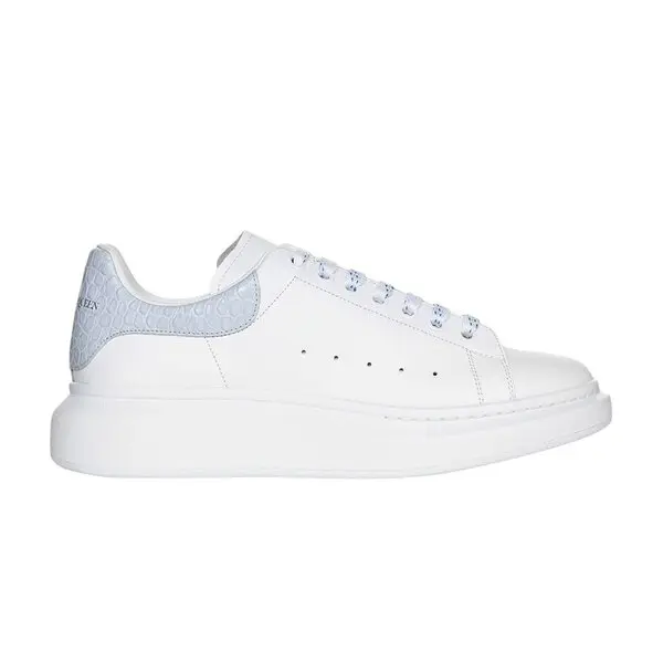Alexander McQueen Oversized Crocodile-effect Leather Sneakers - White