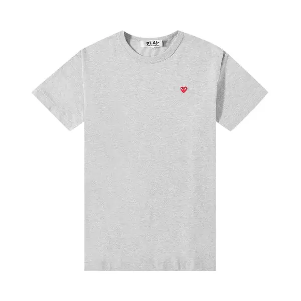 Play Comme Des Garcon Short-sleeve T-shirt With Red Heart - Grey