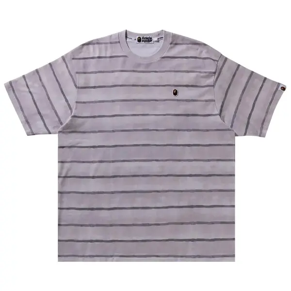 A BATHING APE Wave Pattern Relaxed Fit Tee - Grey