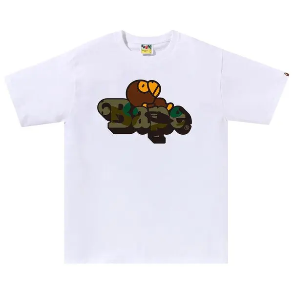 A BATHING APE 1st Camo Milo On Tee - White