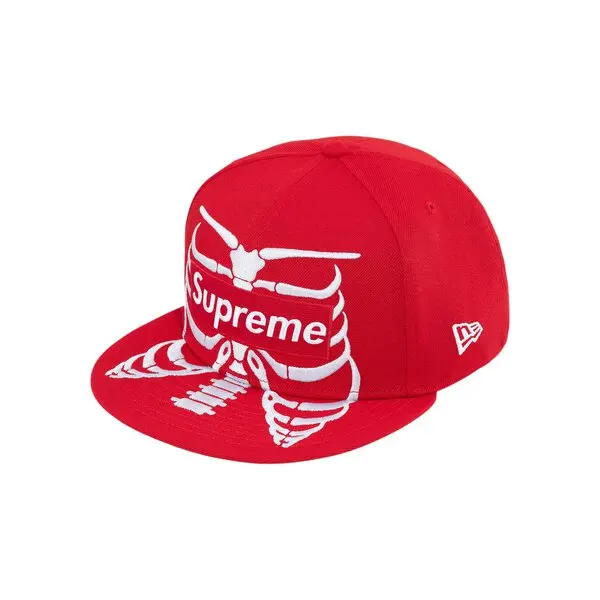 Supreme Bones Box Logo New Era Hat - Red