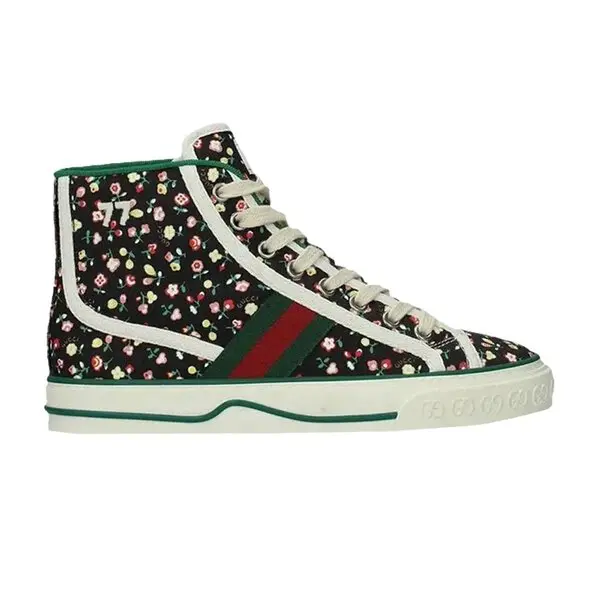 Gucci Tennis 1977 High Floral Print Sneakers - Blue