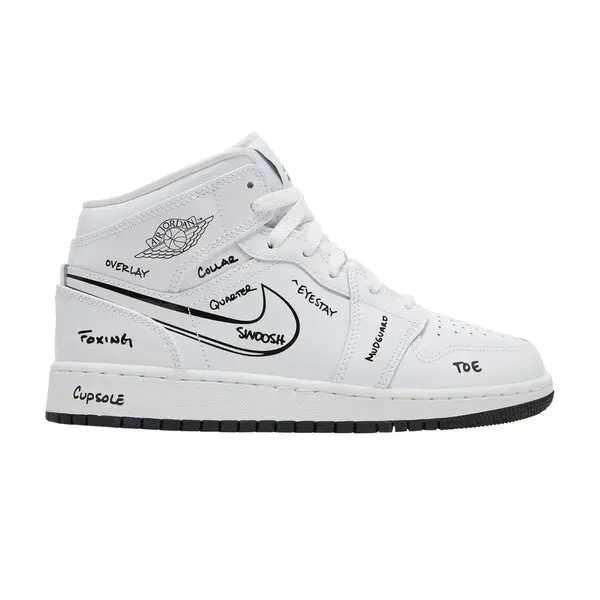 JORDAN 1 Mid Gs Schematic Sneakers