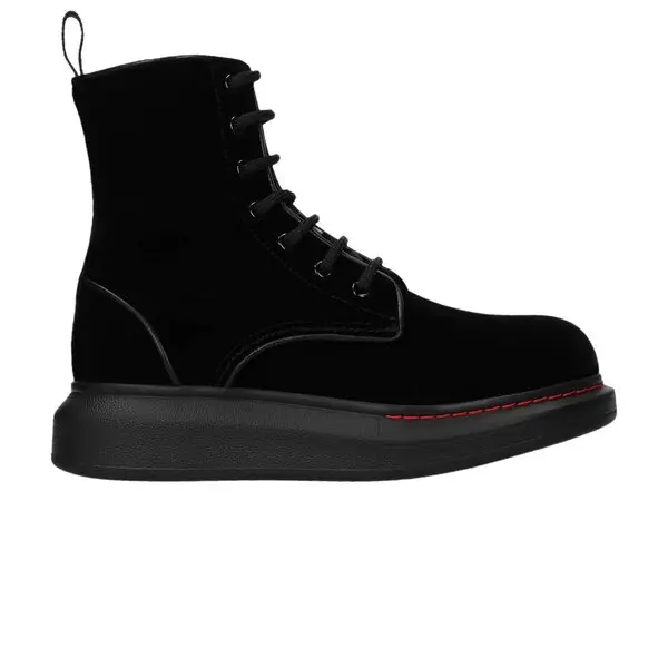 Alexander McQueen Hybrid Lace Up Velvet Boots