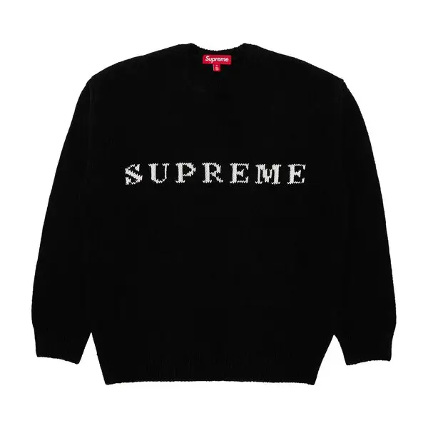 Supreme Contrast Logo Sweater - Black