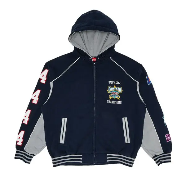 Supreme Playoffs Zip Up Hooded Sweatshirt - Blue