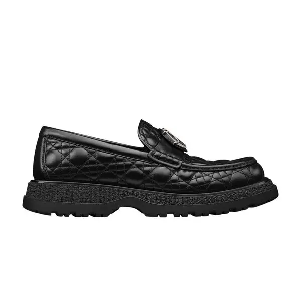 Dior Buffalo Loafer In Cannage Leather - Black